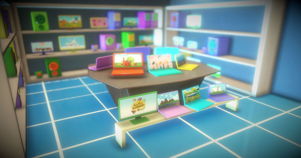 Cartoon Shop Computer | 3D Furniture | Unity Asset Store