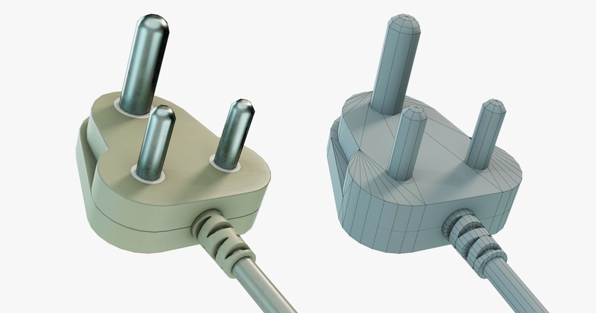 Electrical Plug Type M BS546 | 3D Electronics | Unity Asset Store