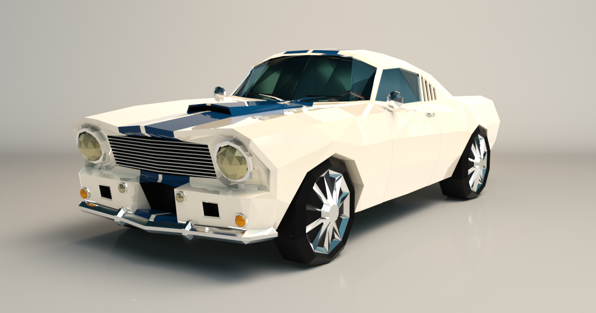 Low Poly Muscle Car 02 | 3D Land | Unity Asset Store