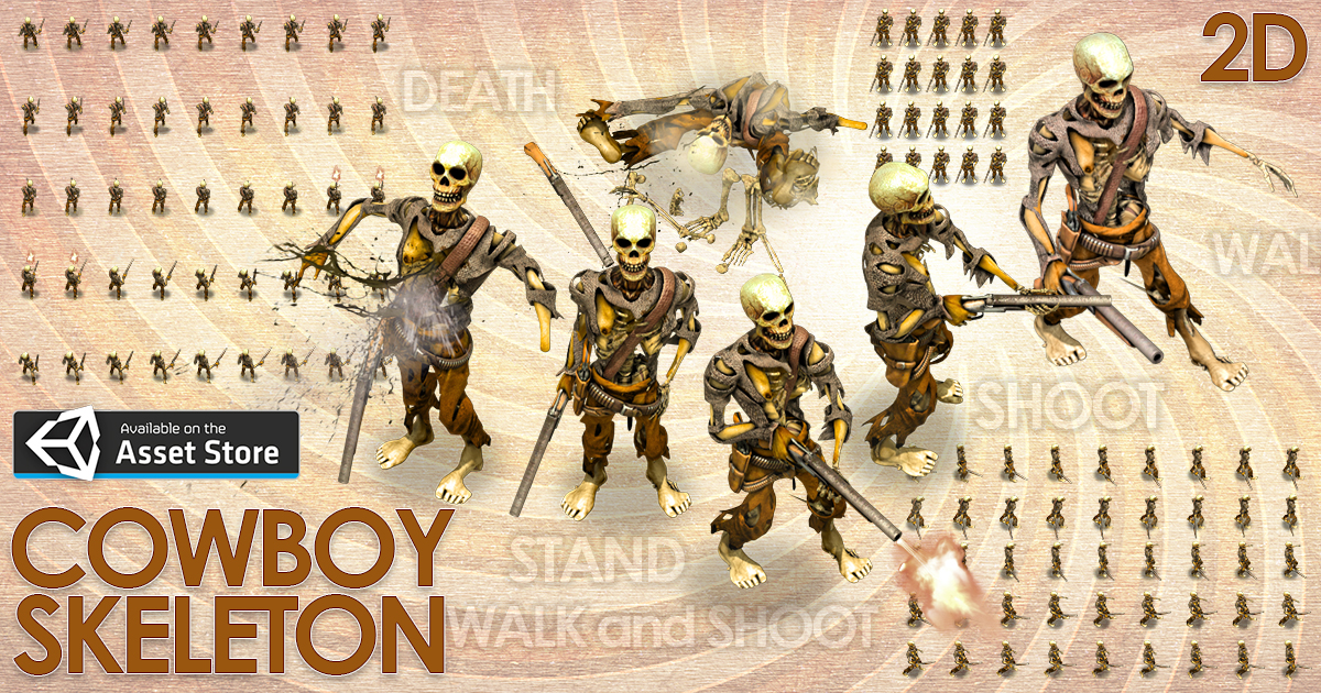 2D Cowboy Skeleton | 2D Characters | Unity Asset Store