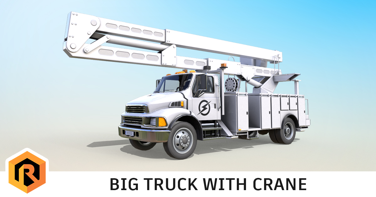 Big Truck With Crane | 3D Vehicles | Unity Asset Store