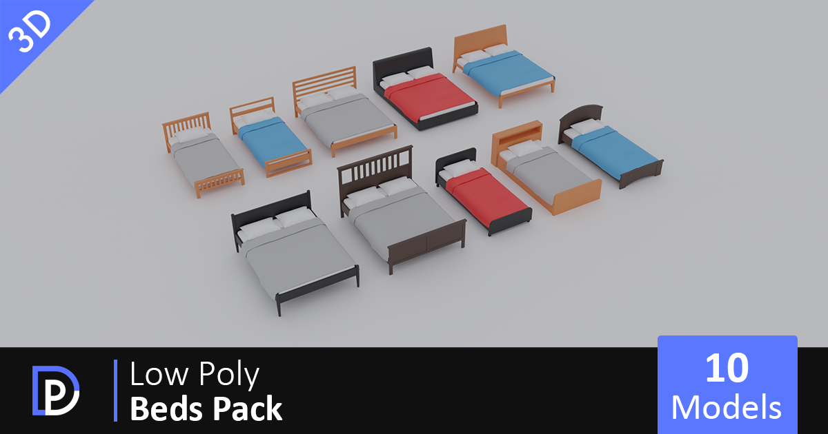 Low Poly Beds Pack | 3D Furniture | Unity Asset Store