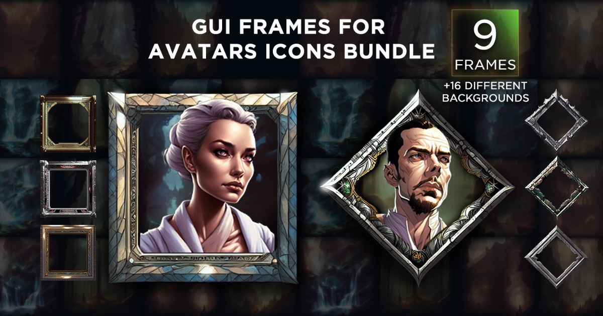 GUI Frames for avatars icons - RPG bundle | 2D Icons | Unity Asset Store