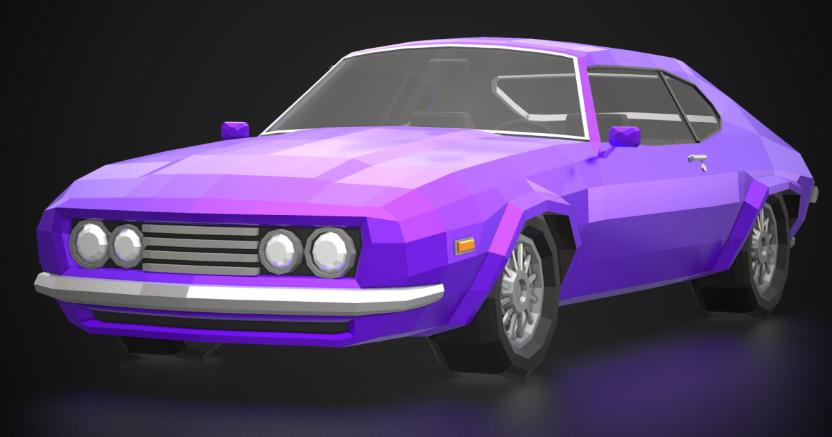 Low-Poly Retro Muscle Car 03 | 3D 지상 | Unity Asset Store