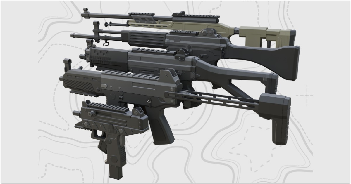 Low Poly Weapon Series 4 MW 1 | 3D Guns | Unity Asset Store