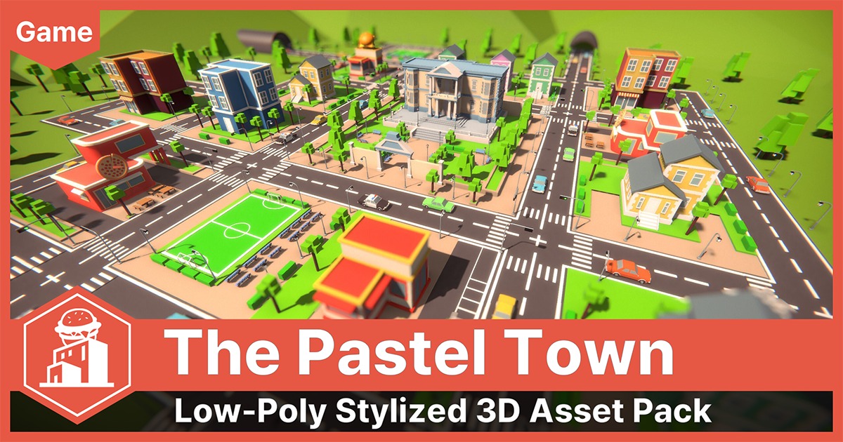 The Pastel Town (UModeler X) | 3D Urban | Unity Asset Store