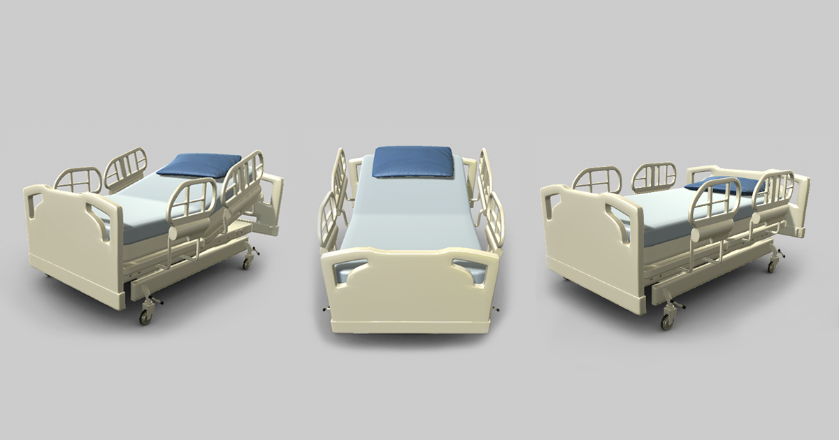 LOD Animated Hospital Bed | 3D Furniture | Unity Asset Store