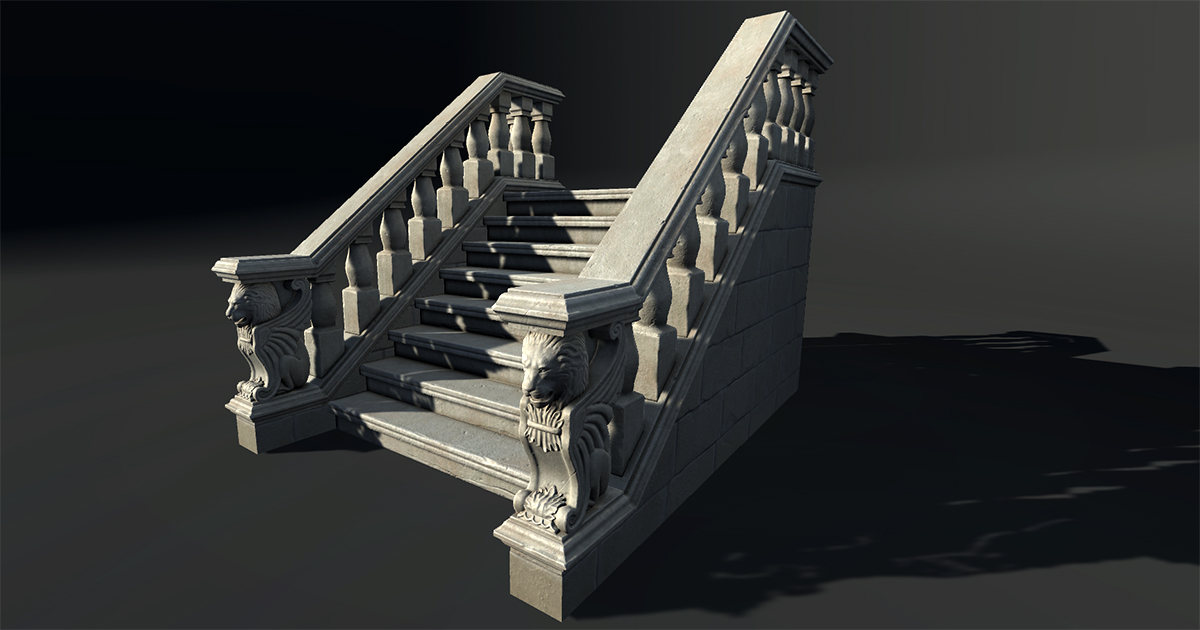 Stairways with Winged Lions | 3D Environments | Unity Asset Store