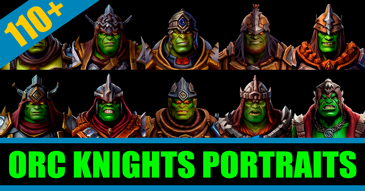 Orc Knight RPG Character Portraits Icon Pack | 2D Icons | Unity Asset Store