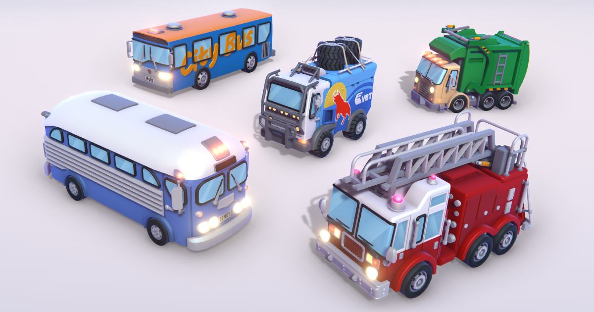 Cartoon Vehicle Pack Volume 7 | 3D Land | Unity Asset Store