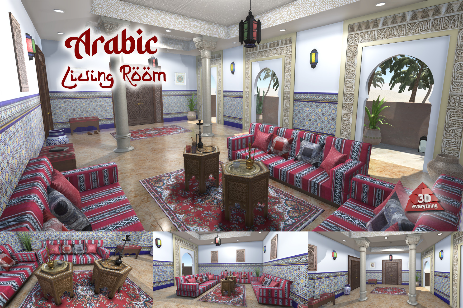 Arabic Living Room | 3D Interior | Unity Asset Store