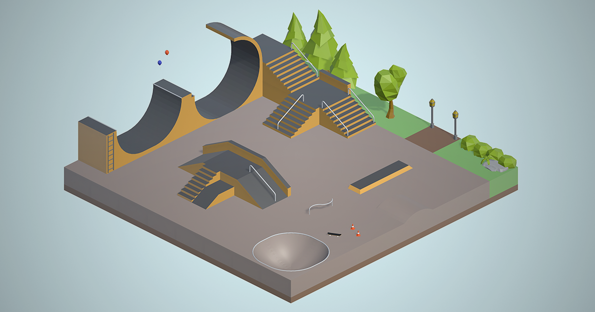 Low Poly Skatepark Pack - Polyworks | 3D Urban | Unity Asset Store