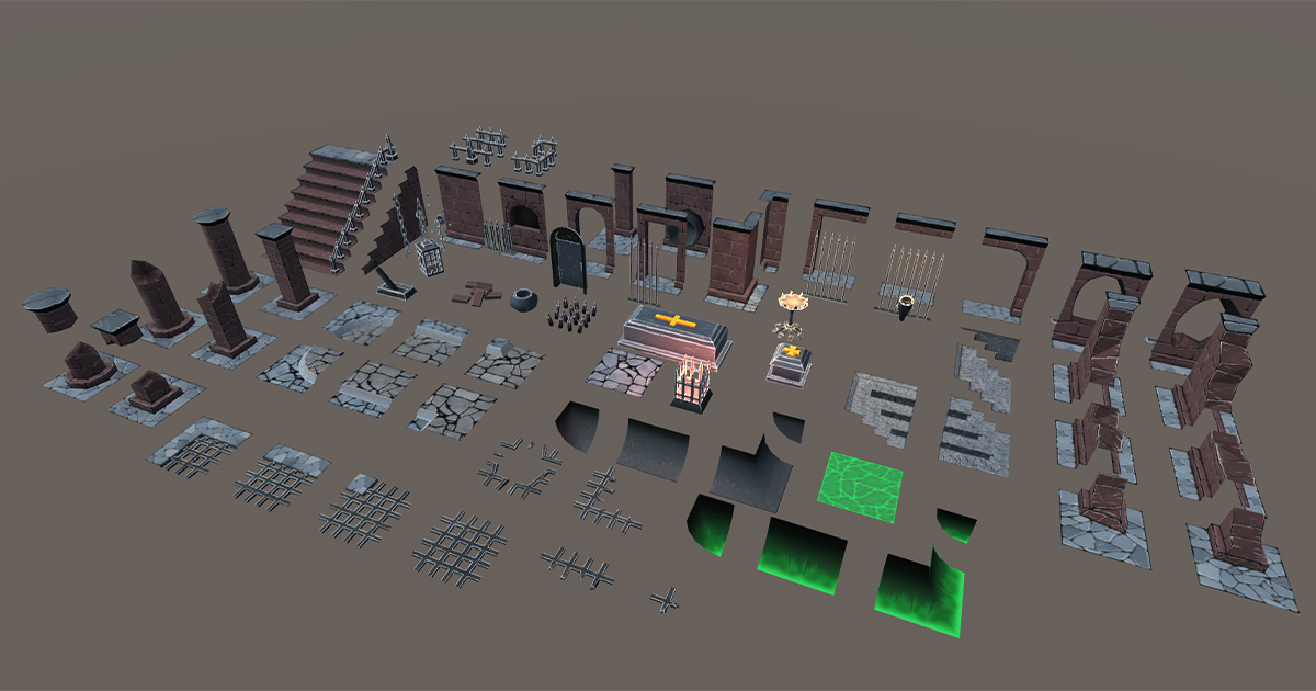 TopDown Dungeon pack mobile | 3D Dungeons | Unity Asset Store