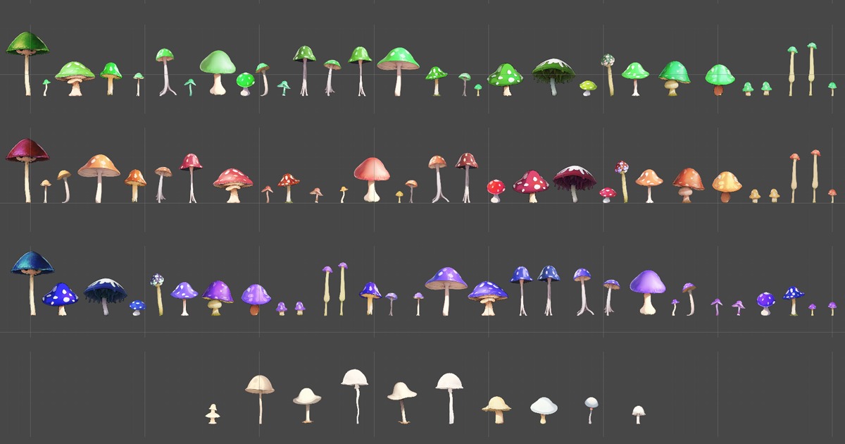 Mushroom Artset 2d Icons Unity Asset Store