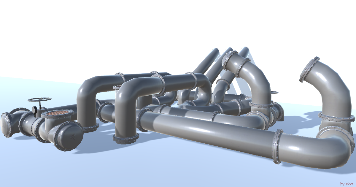 Hq Modular Pipe Pack 3d Industrial Unity Asset Store