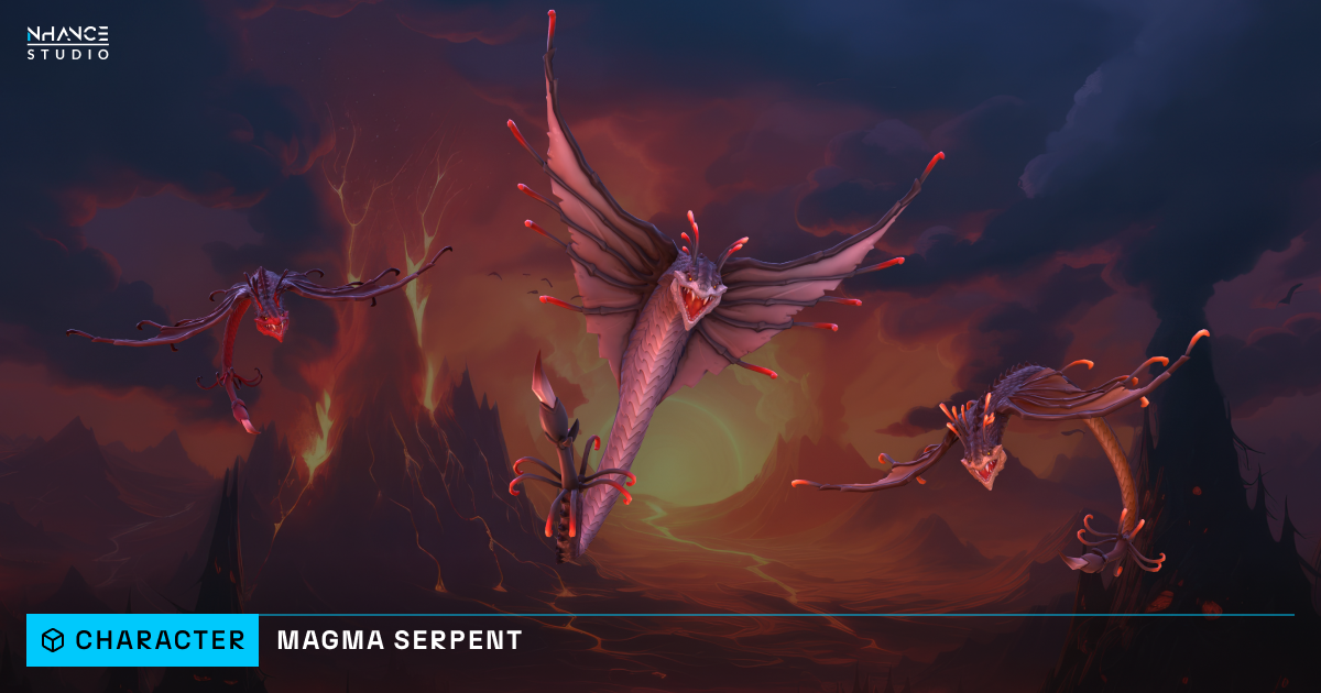 Stylized Fantasy Magma Serpent | 3D Animals | Unity Asset Store