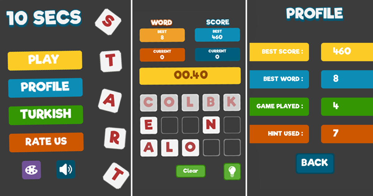 10 Secs - Mobile Word Game - | 3D Characters | Unity Asset Store