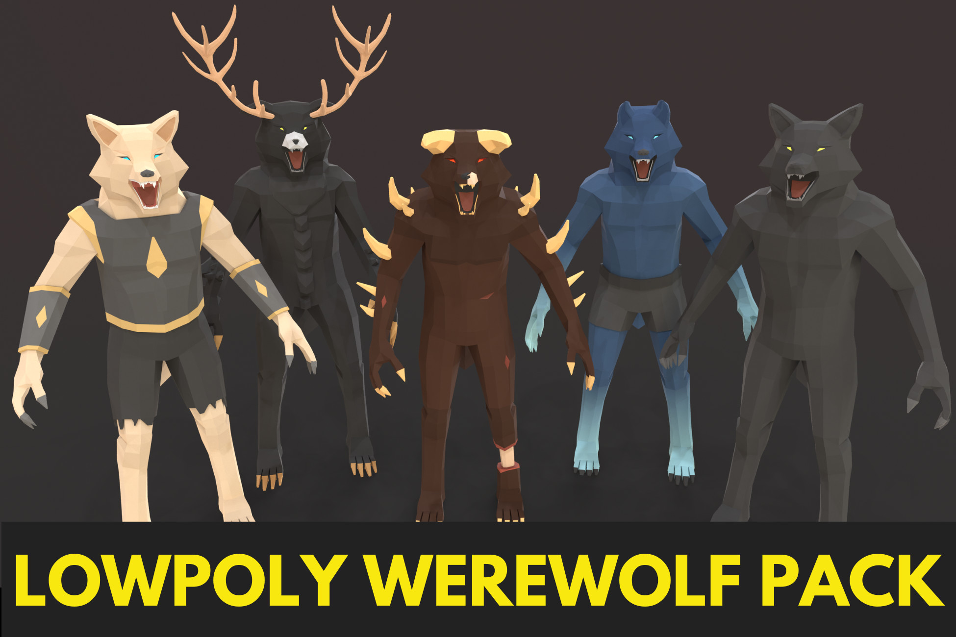 Low Poly Werewolf Pack | 3D 캐릭터 | Unity Asset Store