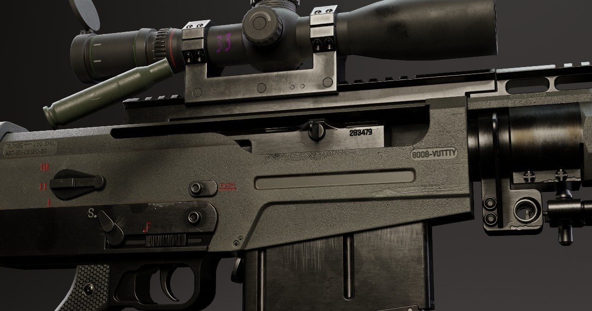 Sniper rifle 12,7×99 mm | 3D Guns | Unity Asset Store