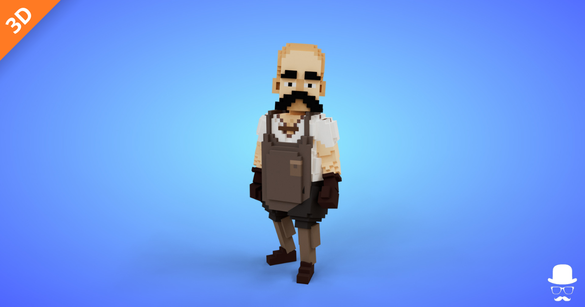 Voxel Blacksmith Character - 3D LowPoly Model | Characters | Unity ...