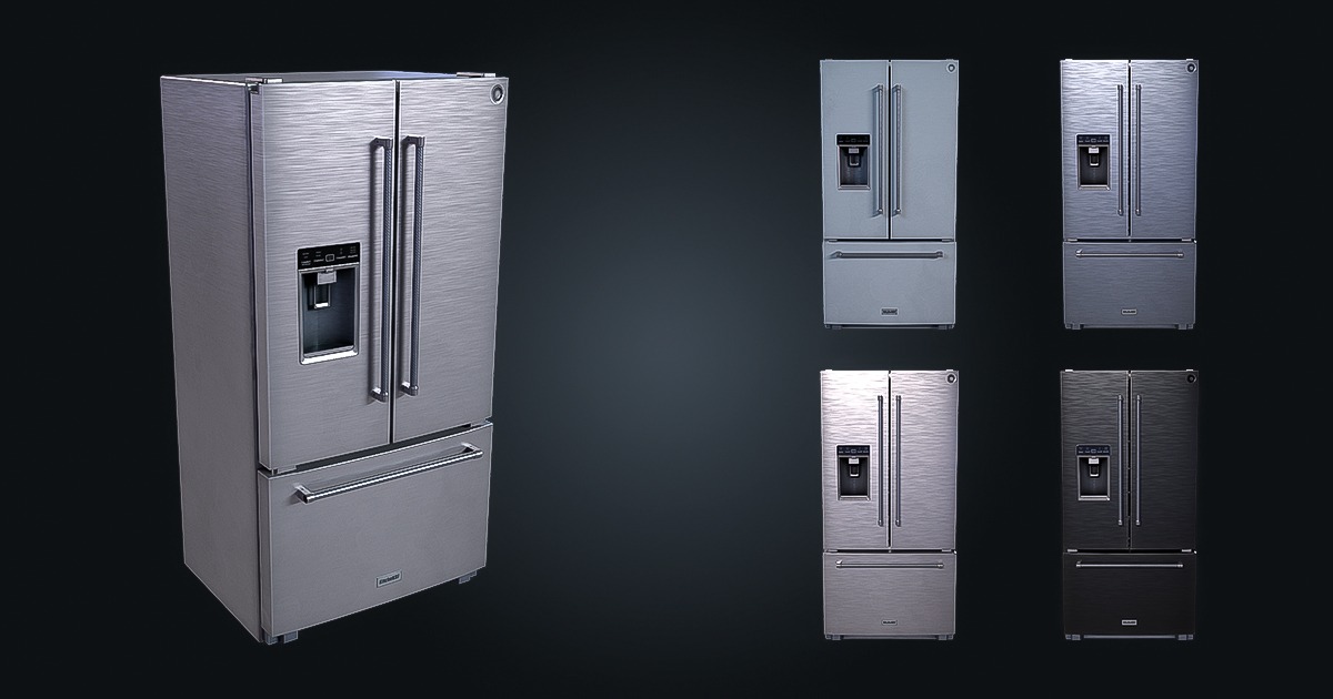 Fridge V2 – Kitchen Appliance | Game Ready PBR | Built-In & URP ...