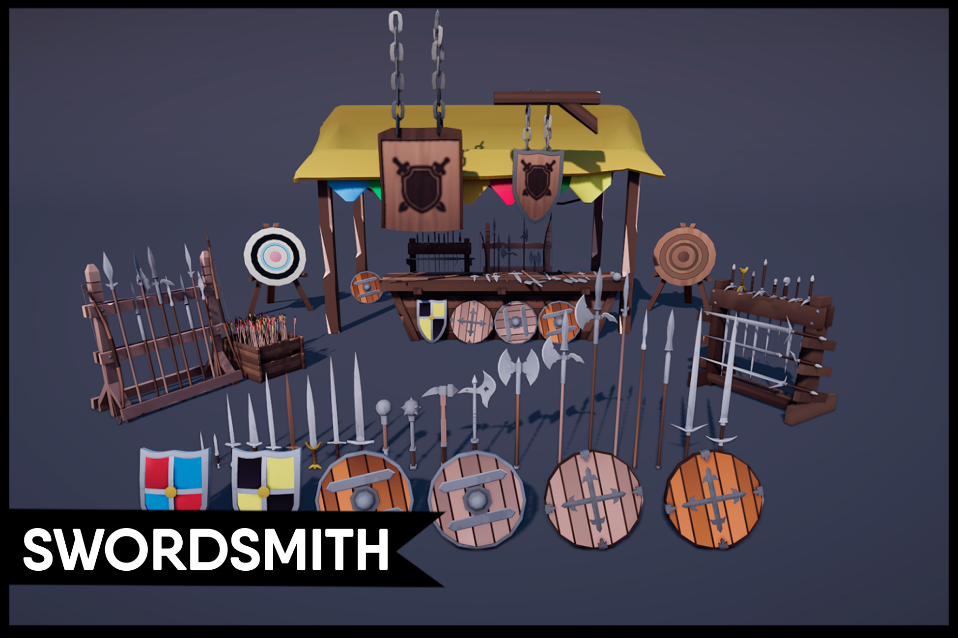 Swordsmith_Kitbashing - Lowpoly Environment by Unvik_3D | 3D Weapons ...