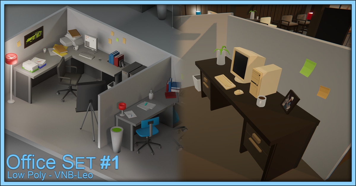 Low-Poly Office Set #1 [+140 Models] [VNB] | 3D Props | Unity Asset Store