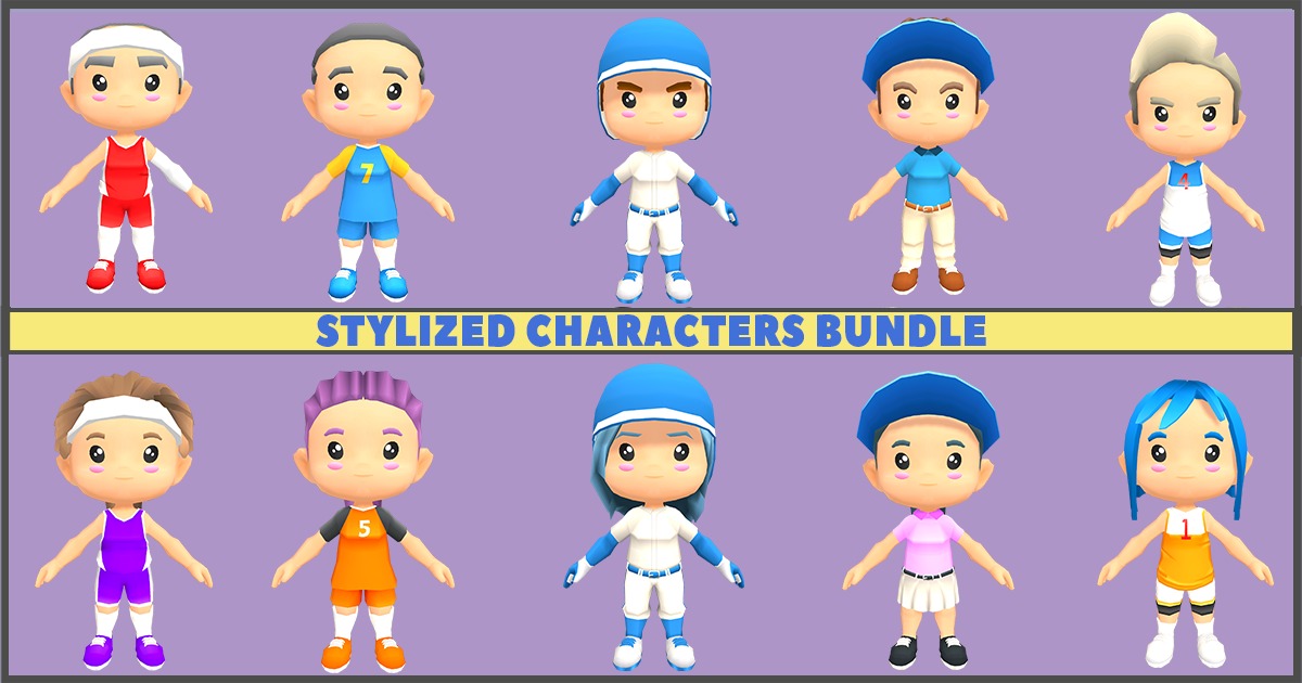 Royalty Sports Stylized characters Bundle | 3D Characters | Unity Asset ...
