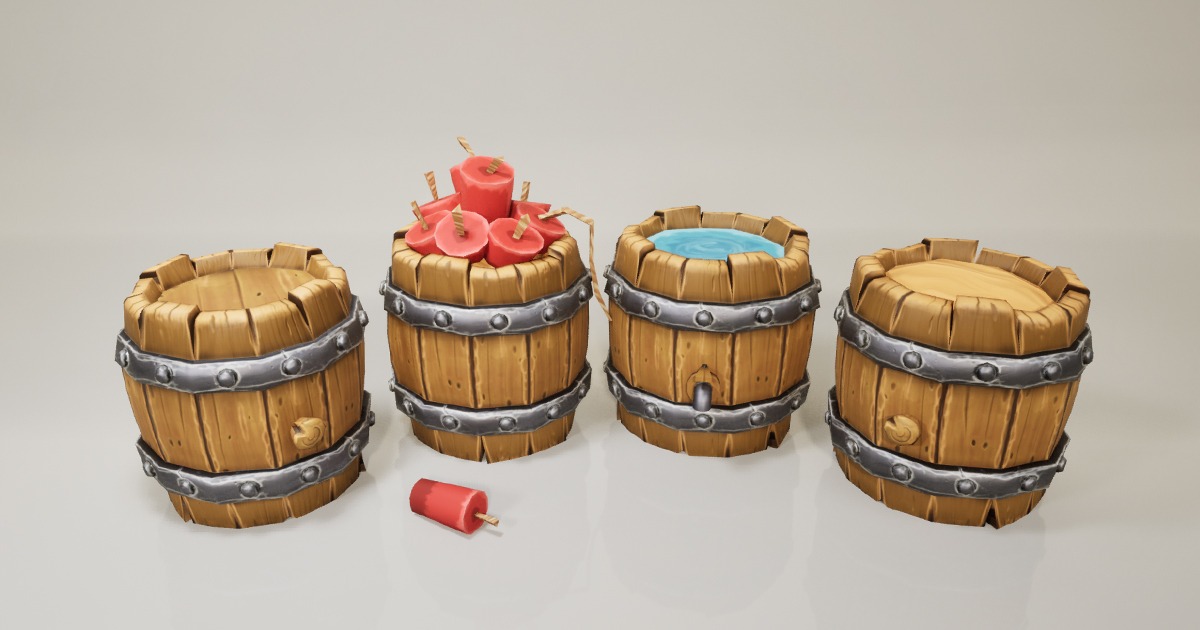 Stylized Barrel Pack (Lowpoly) | 3D Props | Unity Asset Store