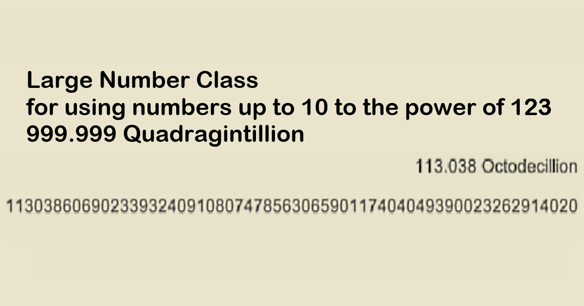 LargeNumberClass | Integration | Unity Asset Store