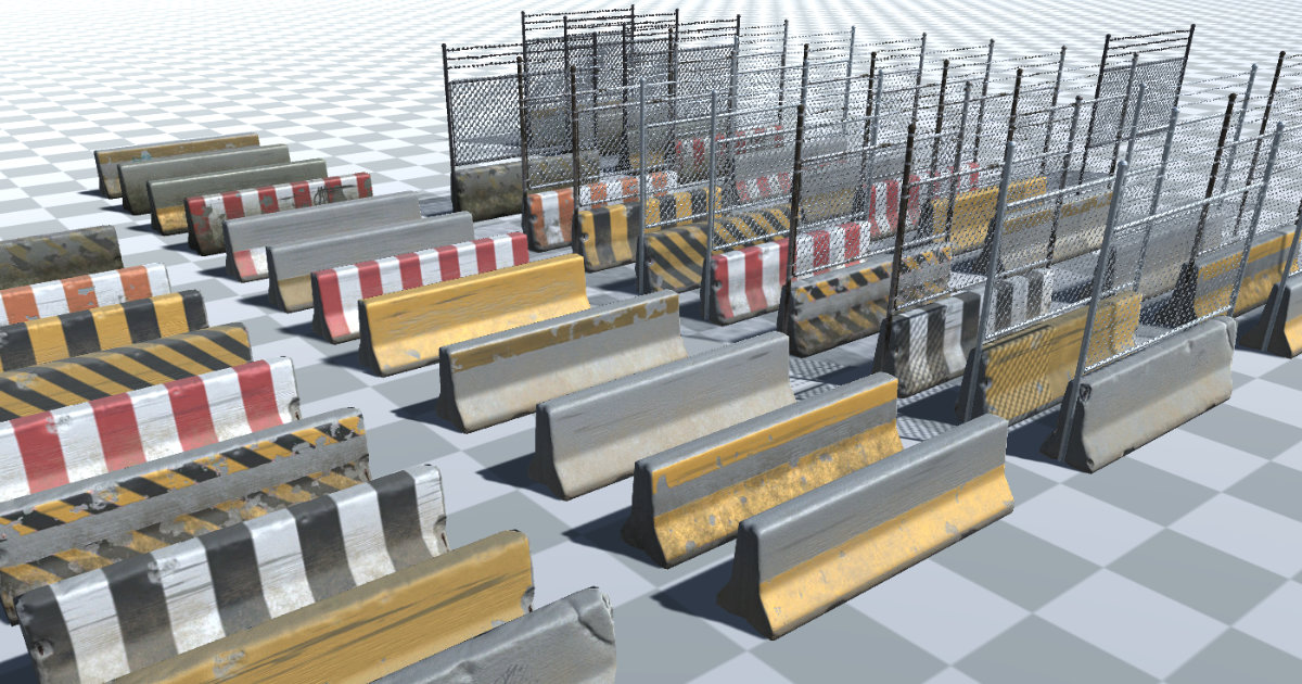 Classic Concrete Barriers Plus | 3D Industrial | Unity Asset Store
