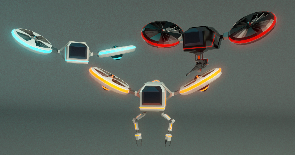Low Poly Drone 01 | 3D Air | Unity Asset Store