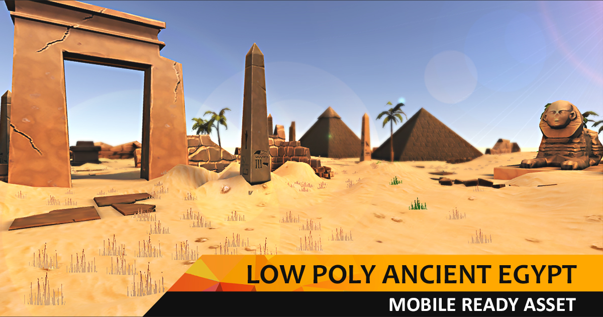 Low Poly Egypt Desert Fantasy Environment | 3D 역사적 건조물 | Unity Asset Store