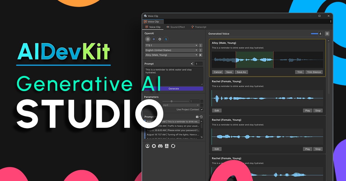 AI Dev Kit Studio | Generative AI | Unity Asset Store