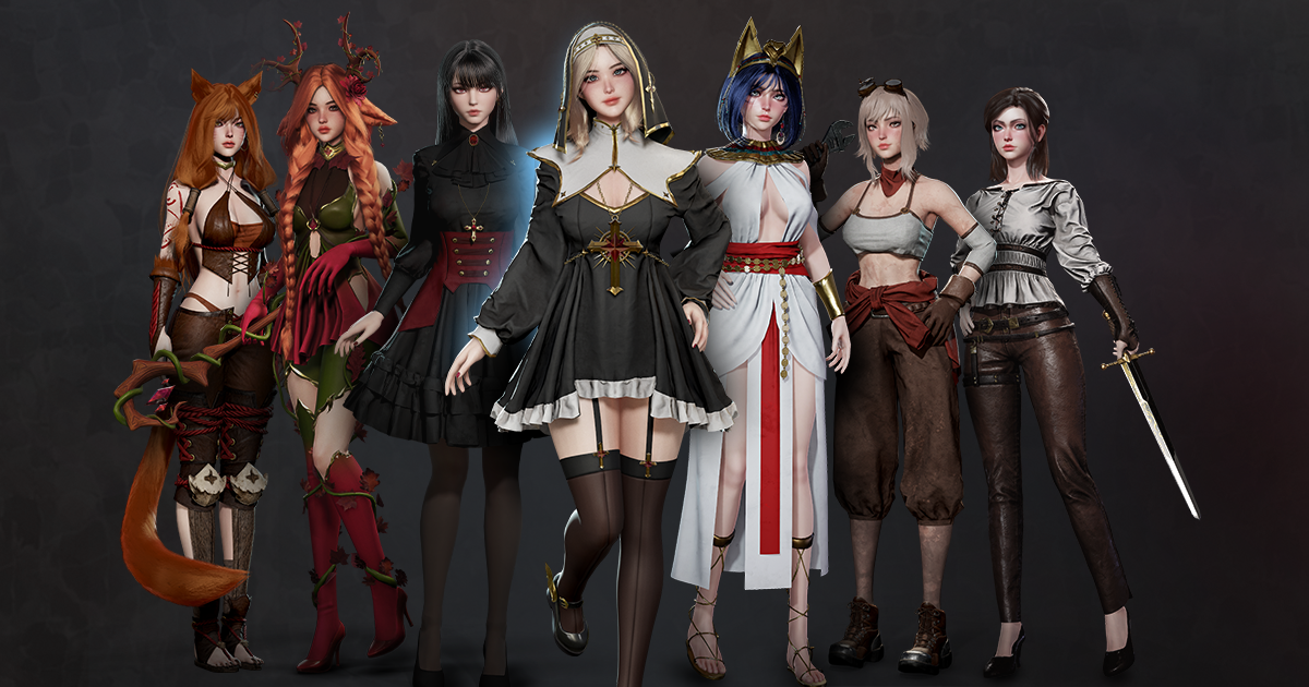 Fantasy Medieval Girls Collection | Characters | Unity Asset Store