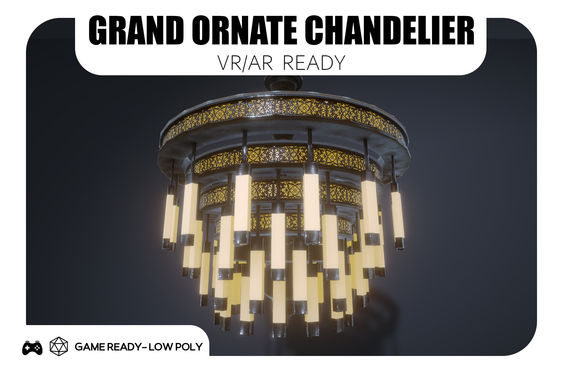 Grand Ornate Chandelier - Stylized (Game Ready) | 3D Furniture | Unity ...