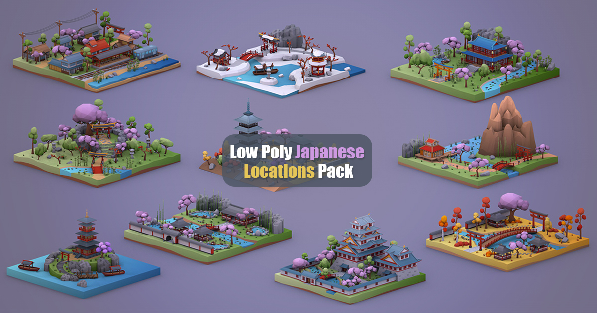 Low Poly Japanese Locations Pack | 3D Environments | Unity Asset Store