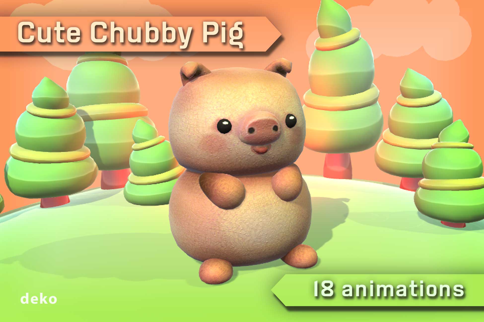 Cute Chubby Pig | 3D Animals | Unity Asset Store