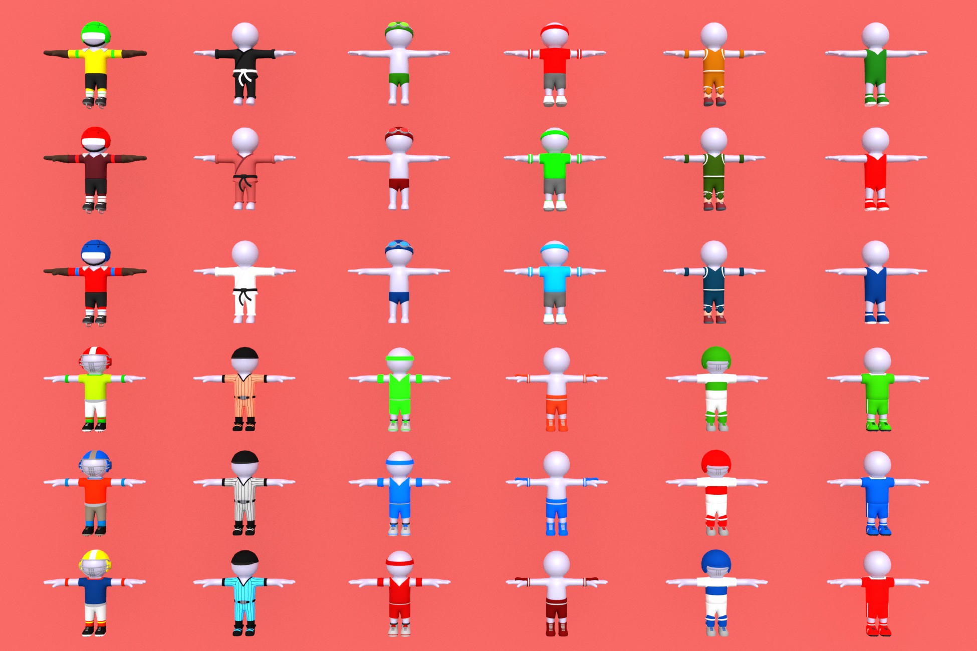 Cartoon Stickman Sport Pack | 3D Characters | Unity Asset Store