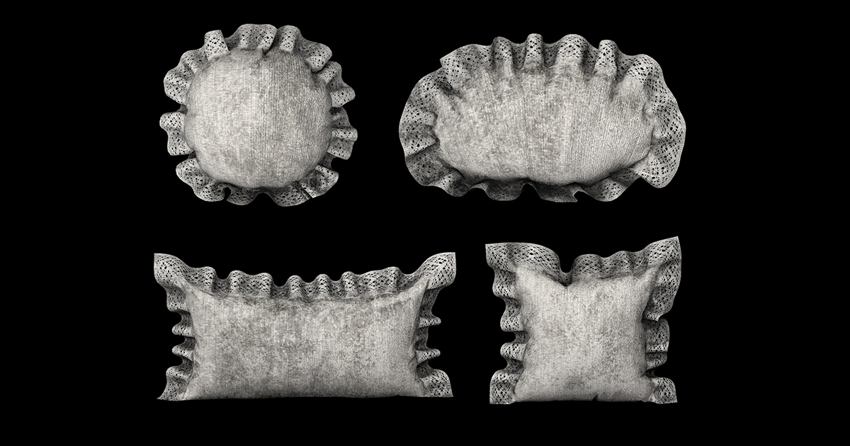 Vintage Pillows with Lace - LOD system | 3D Interior | Unity Asset Store