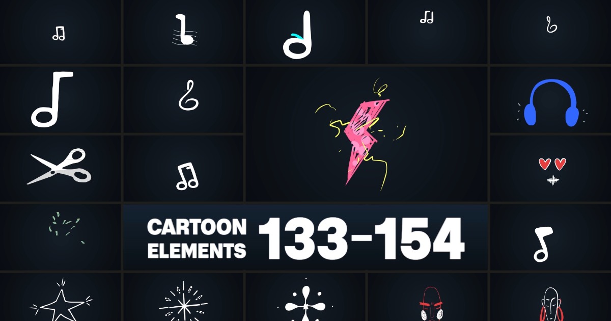 Cartoon Elements 133-154 | 2D Textures & Materials | Unity Asset Store