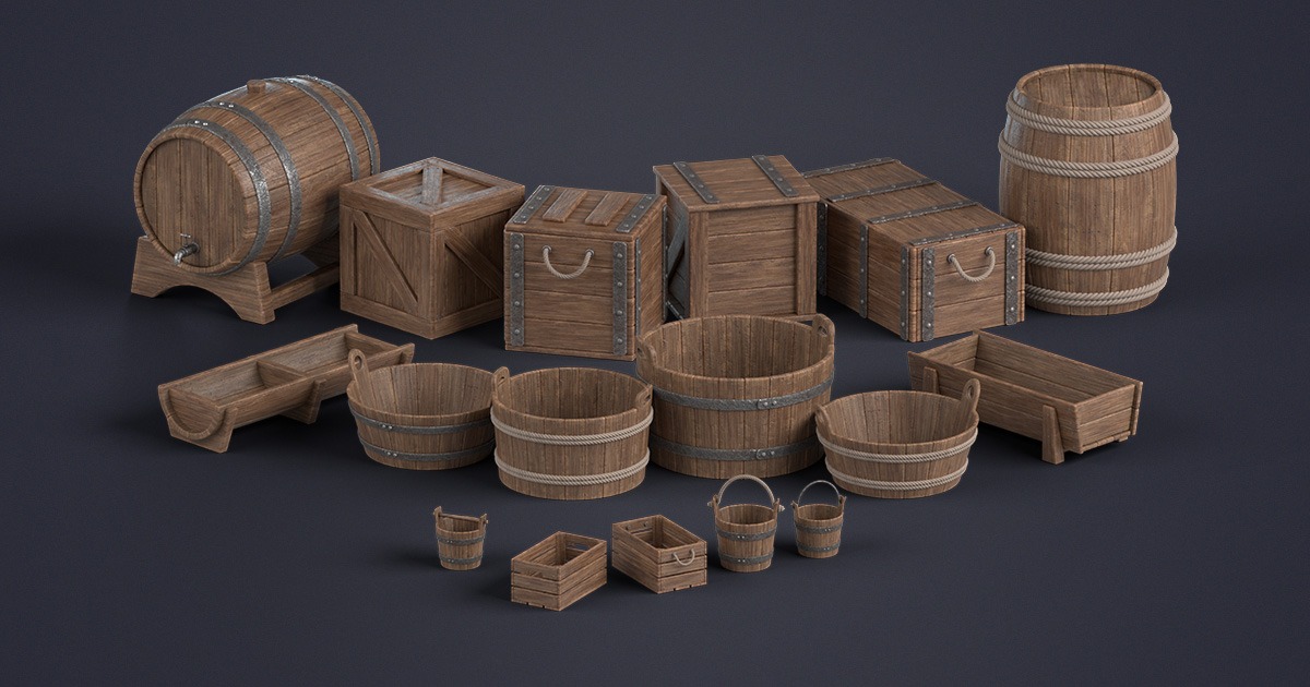 Wooden Medieval Pack - Storage | 3D Props | Unity Asset Store