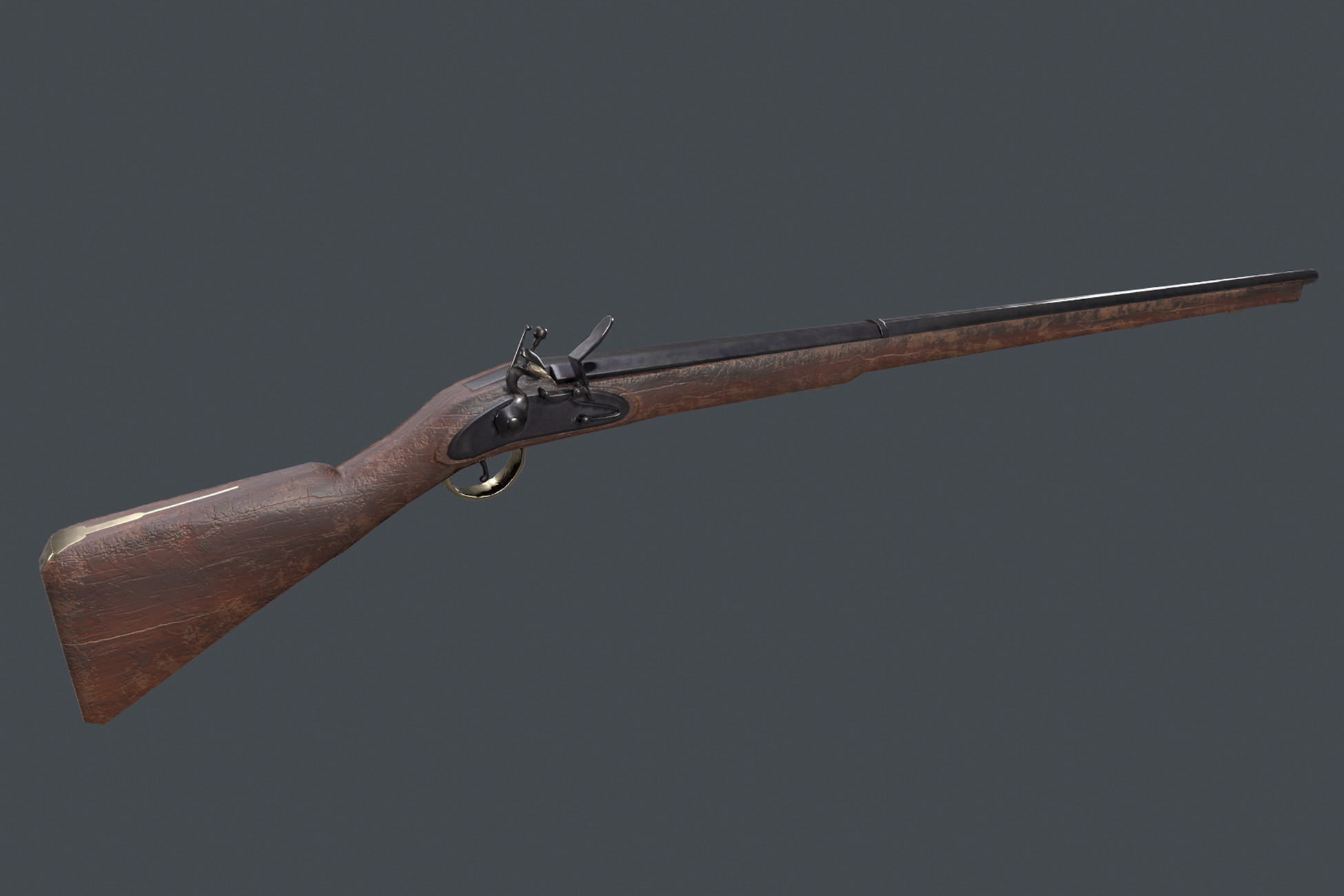 Flint musket 3D model Low-poly | 3D 총기 | Unity Asset Store