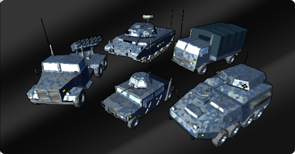 5 Ultra Lowpoly Military Land Vehicles. | 3D 지상 | Unity Asset Store