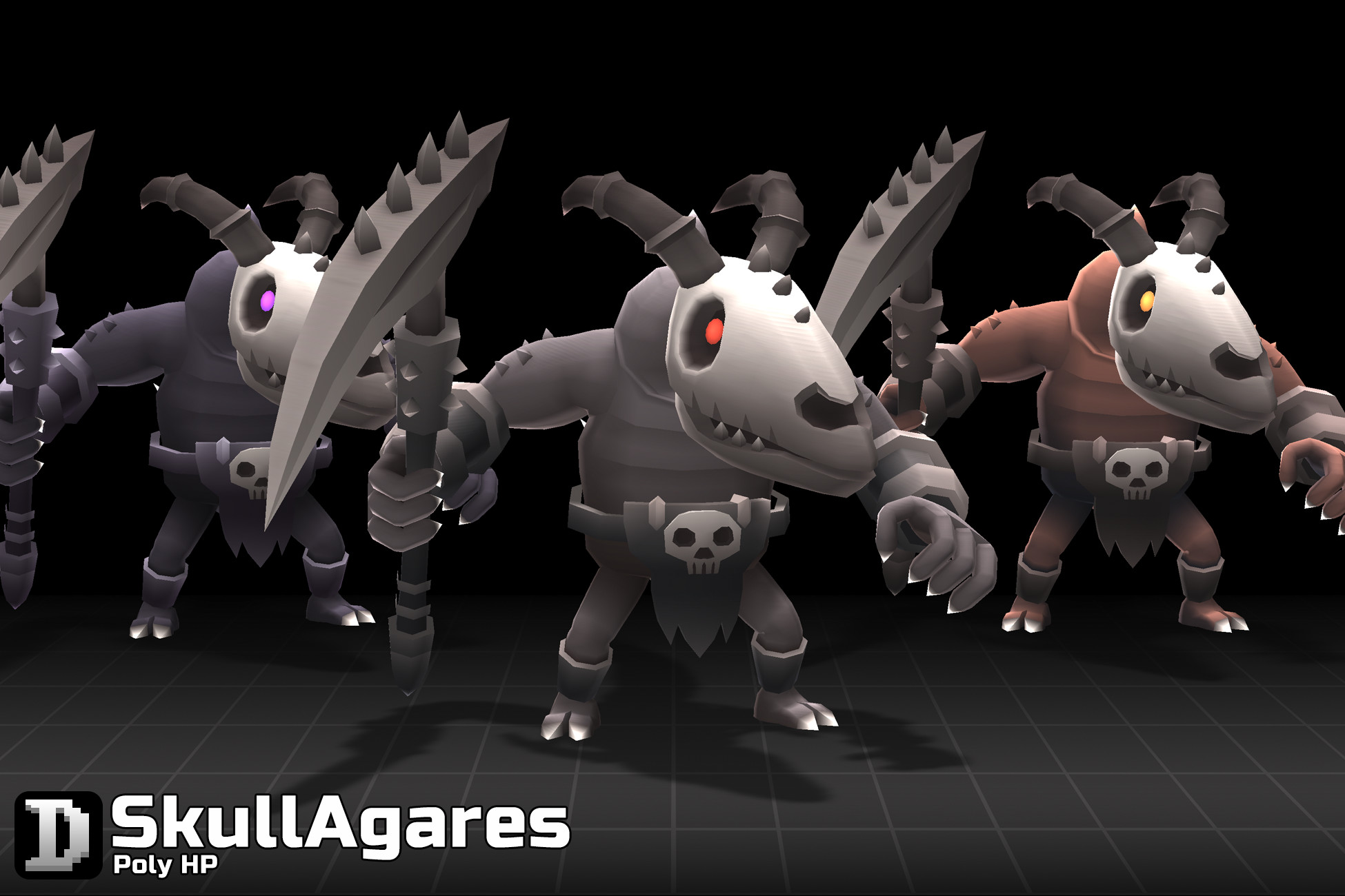 Poly HP - SkullAgares | 3D Creatures | Unity Asset Store
