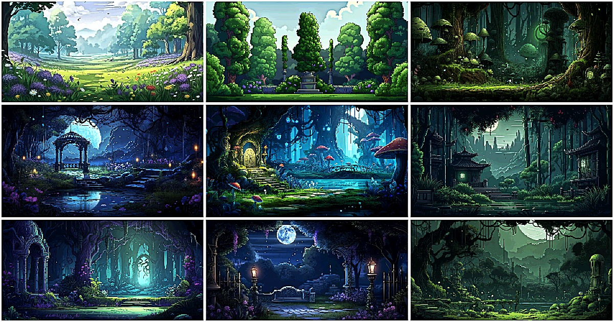 BACKGROUND - Pixel Garden 2 | 2D Environments | Unity Asset Store