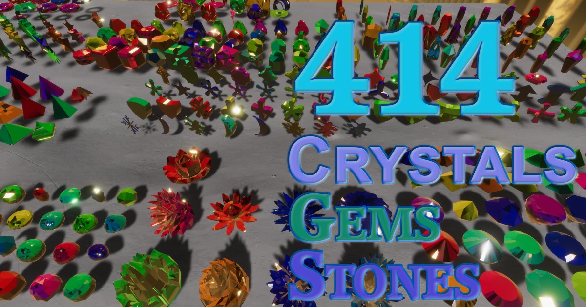 Crystals, Gems and Stones | 3D Interior | Unity Asset Store