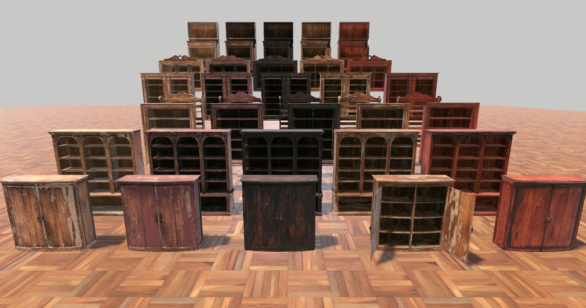 Wall Cabinet Collection | 3D Furniture | Unity Asset Store