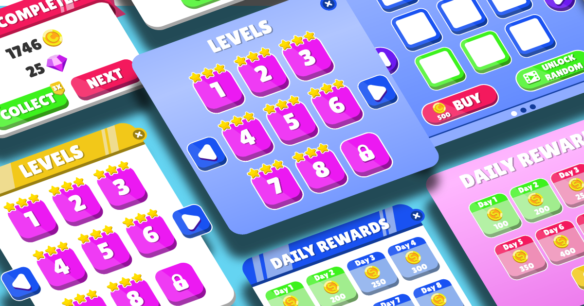 Mega Hyper Casual Gui Pack 2d Gui Unity Asset Store