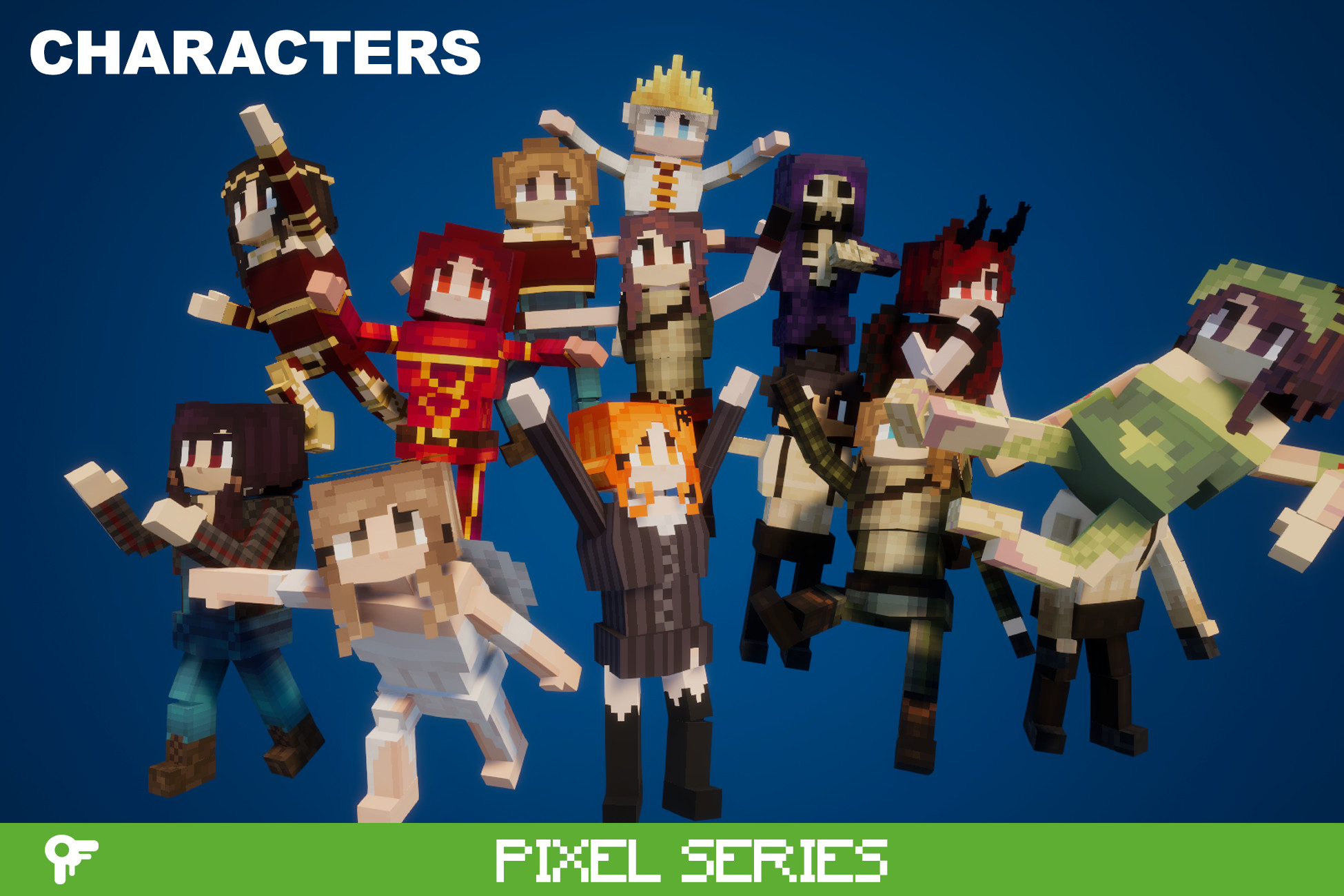 Customizable Pixel Characters | 3D Humanoids | Unity Asset Store